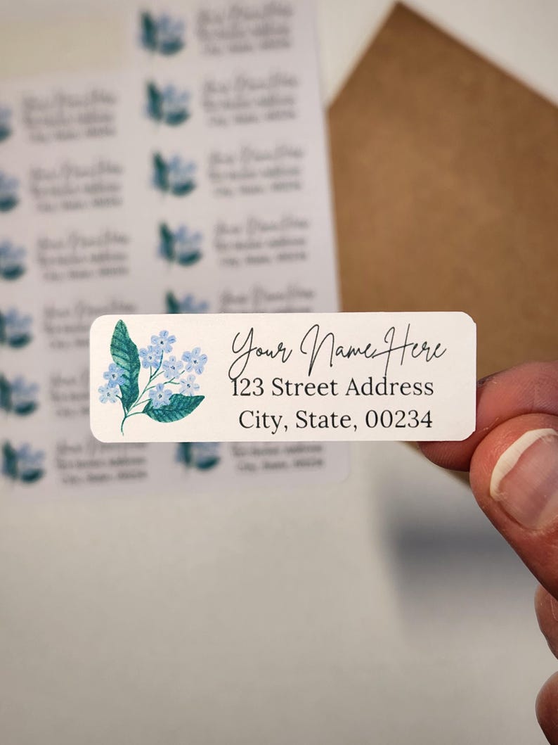 Return Address Labels With Floral Design, Custom Return Address ...