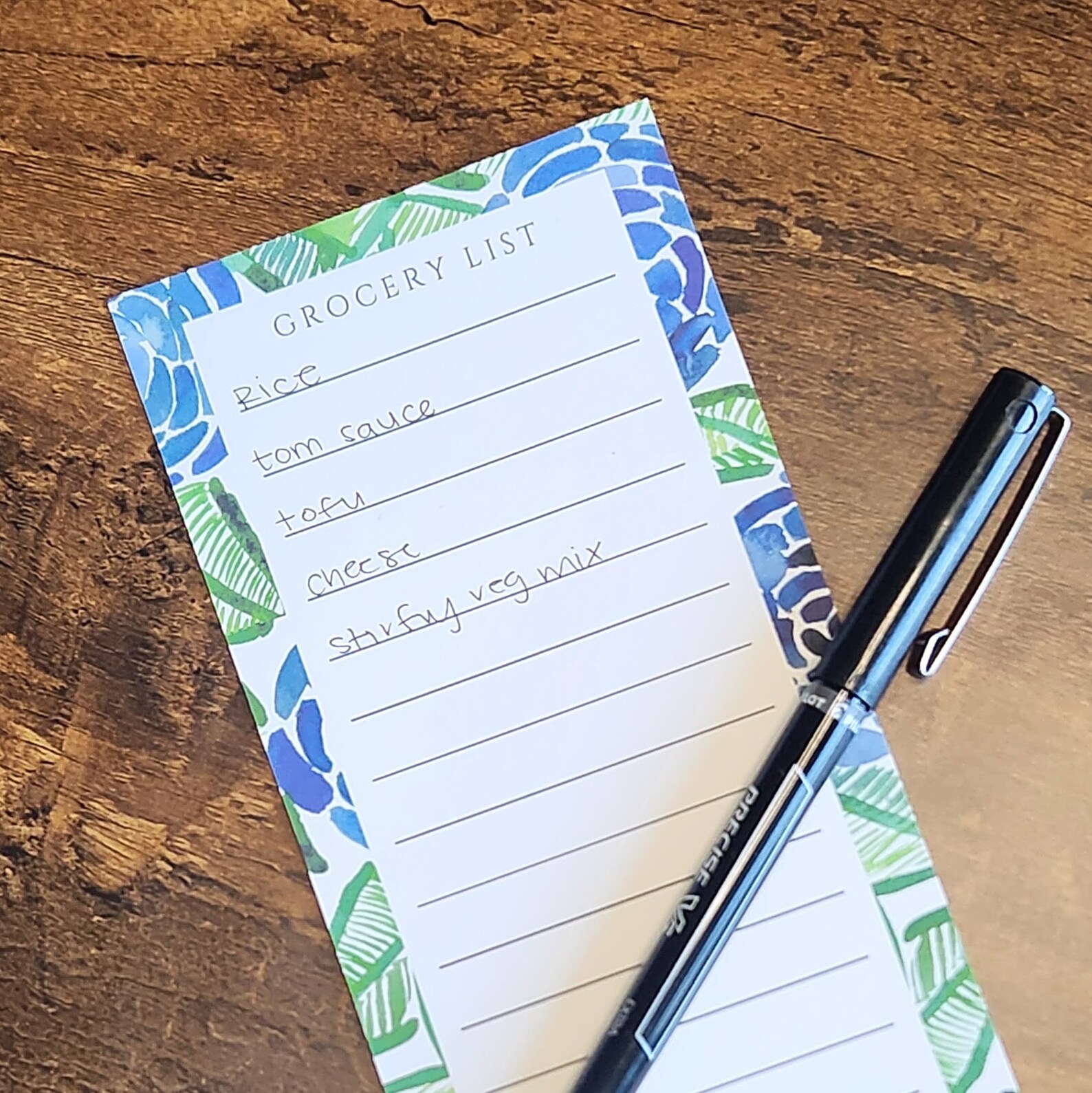 Grocery List Notepad With Botanical Illustration Store Shopping List ...