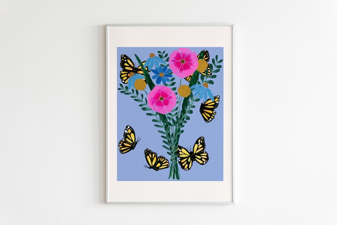 Butterfly Art Print, Kids Room Wall Art, Girls Room Butterfly Poster ...