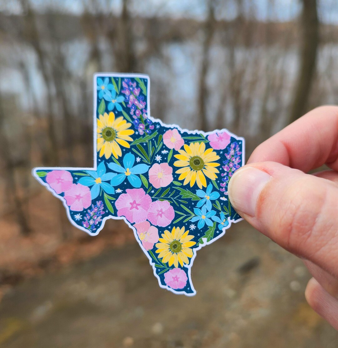 Texas State Wildflower Sticker, Southern Waterproof Stickers for Cup ...