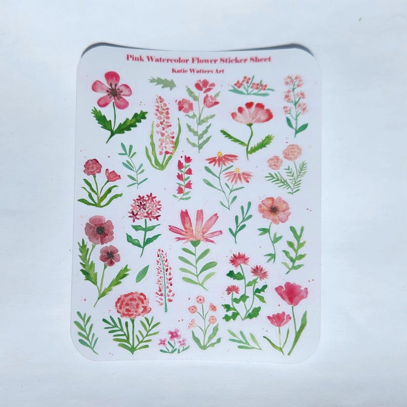 Flower Sticker Sheets 5 Pack, Watercolor Floral Sticker Set, Stickers ...