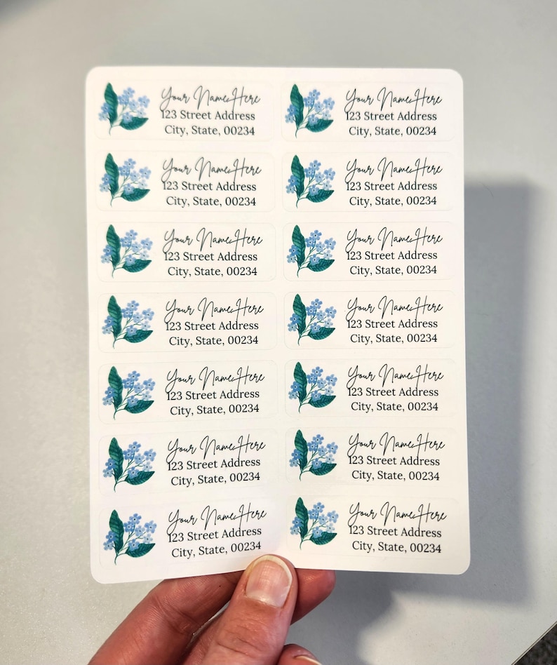 Return Address Labels With Floral Design, Custom Return Address ...