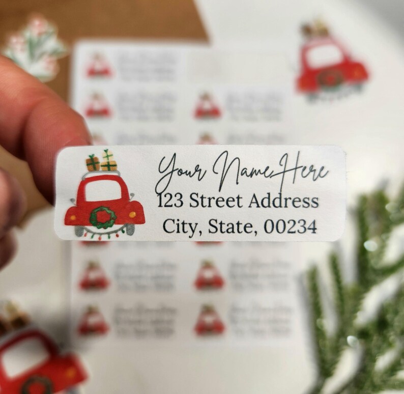 Christmas Return Address Labels: Winter Holly Design, Waterproof ...