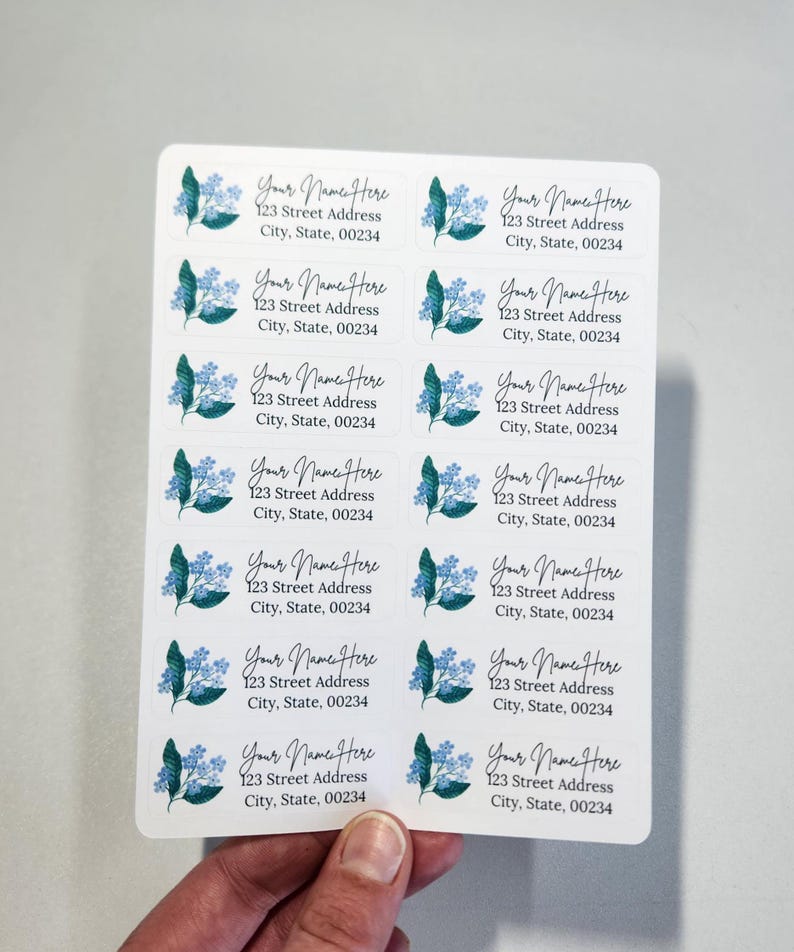 Return Address Labels With Floral Design, Custom Return Address ...