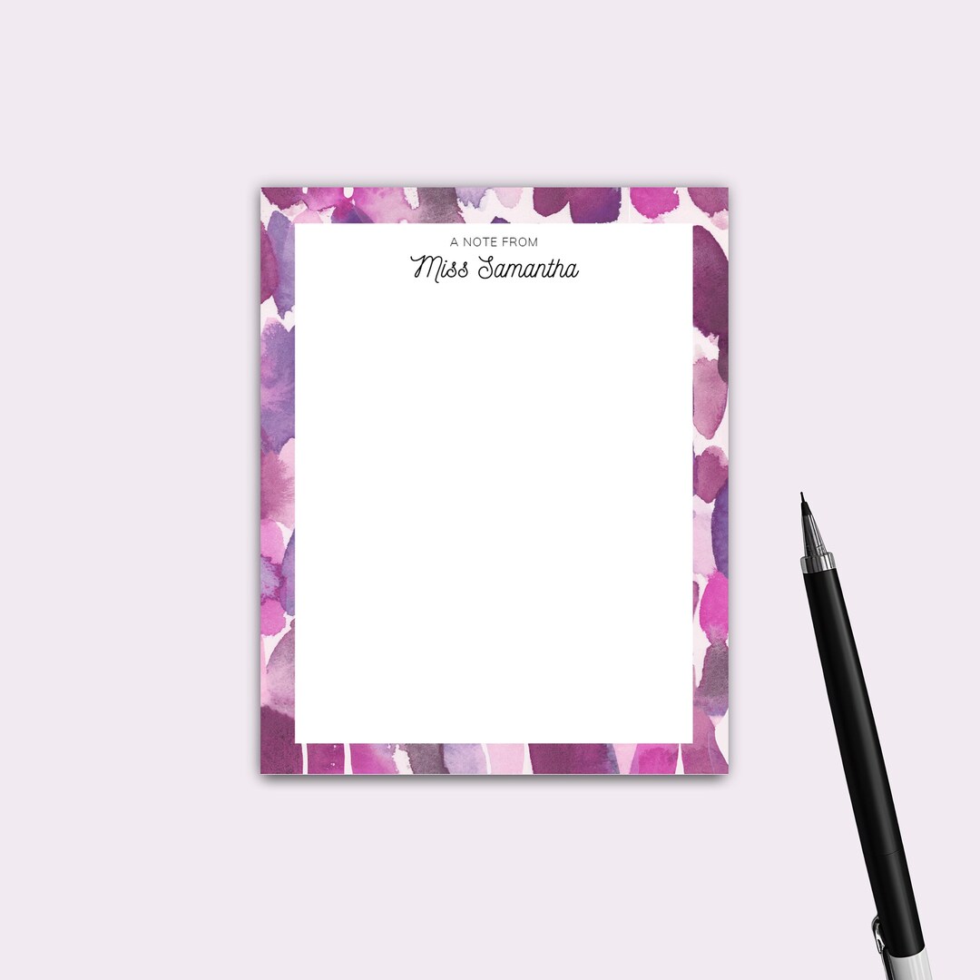 Personalized Notepad With Name, Custom Notepad for Teacher, Personal ...