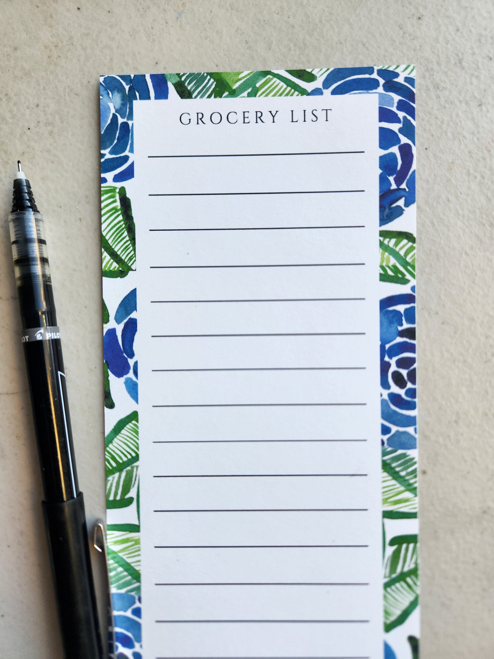 Grocery List Notepad With Botanical Illustration Store Shopping List ...