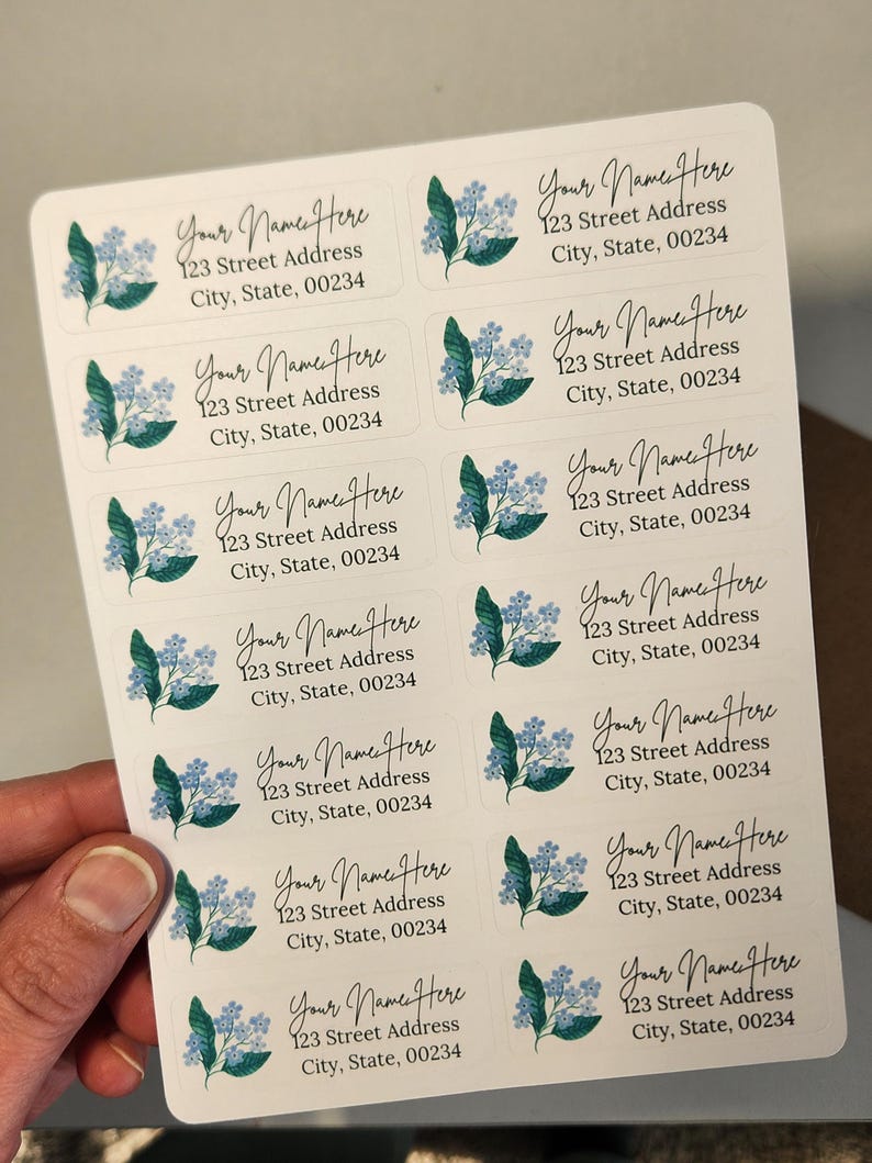 Return Address Labels With Floral Design, Custom Return Address ...