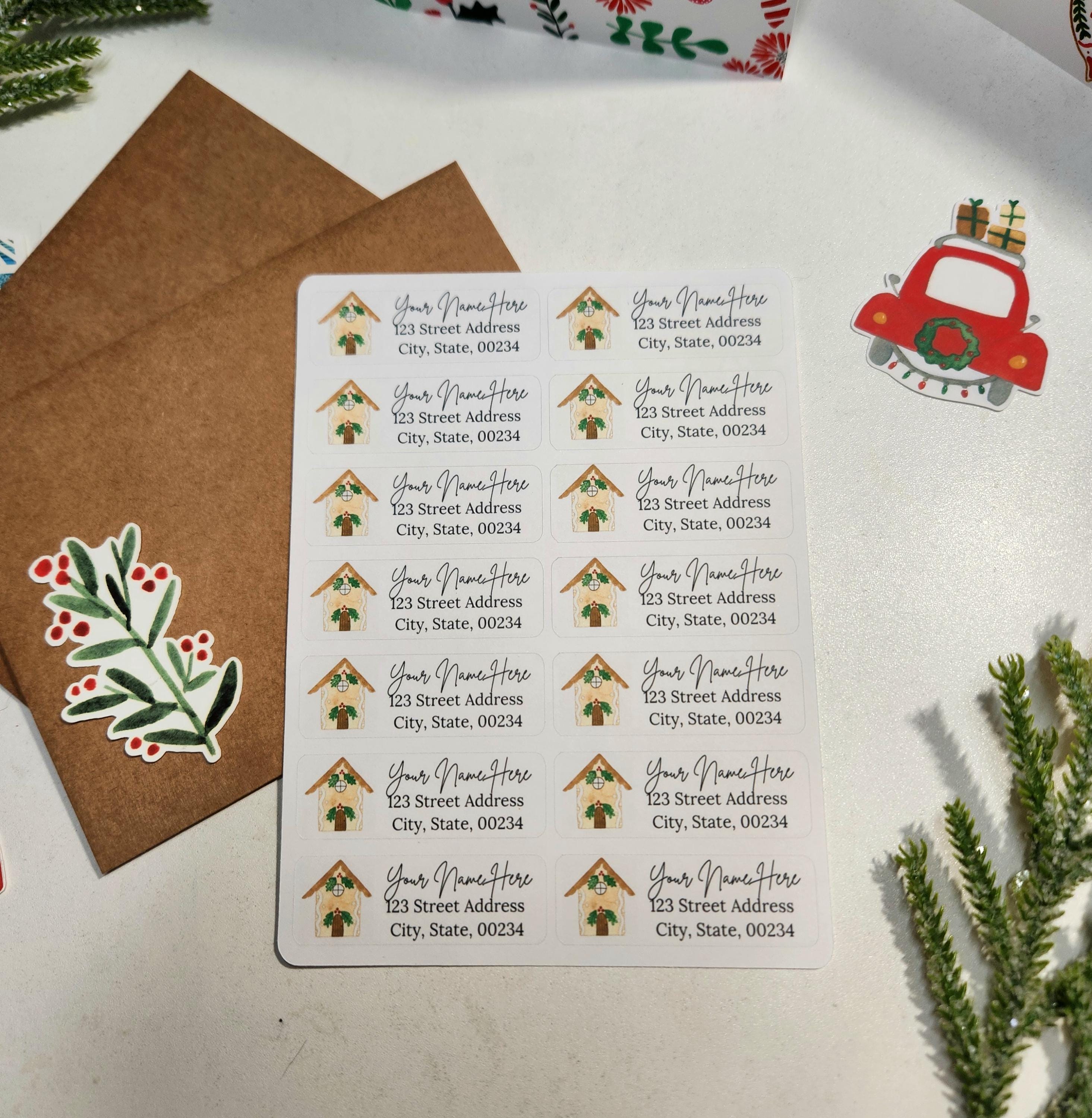 Christmas Return Address Labels: Winter Holly Design, Waterproof ...