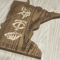 Minnesota Cribbage Board, Laser Cut Wood in Minnesota Shape, Game Board ...
