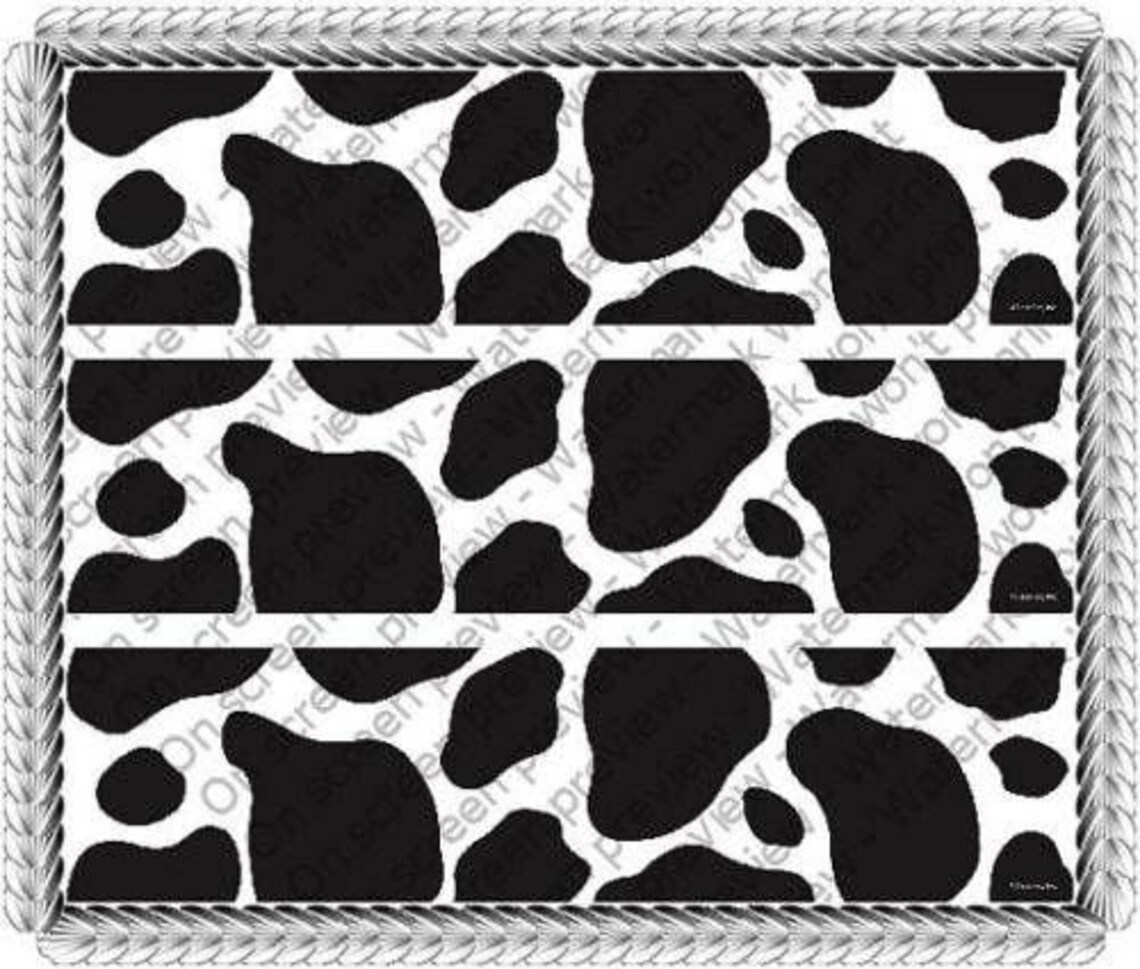 Cow Print Black & White Image Edible Cake Topper Frosting Sheets Icing ...