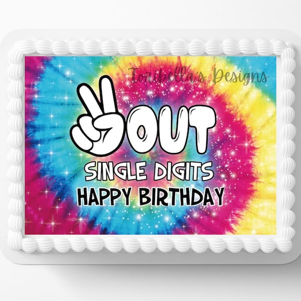 Peace Out Single Digit Cake Topper - Etsy