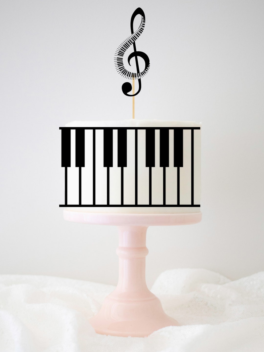 Musical Piano Keys Design Edible Cake Side Border Image Elegant ...