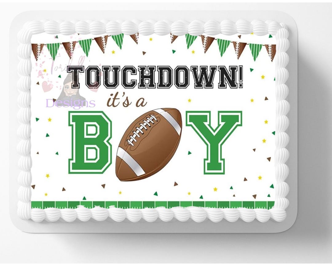 Football Touchdown Boy Baby Shower Edible Image Themed Edible Party ...