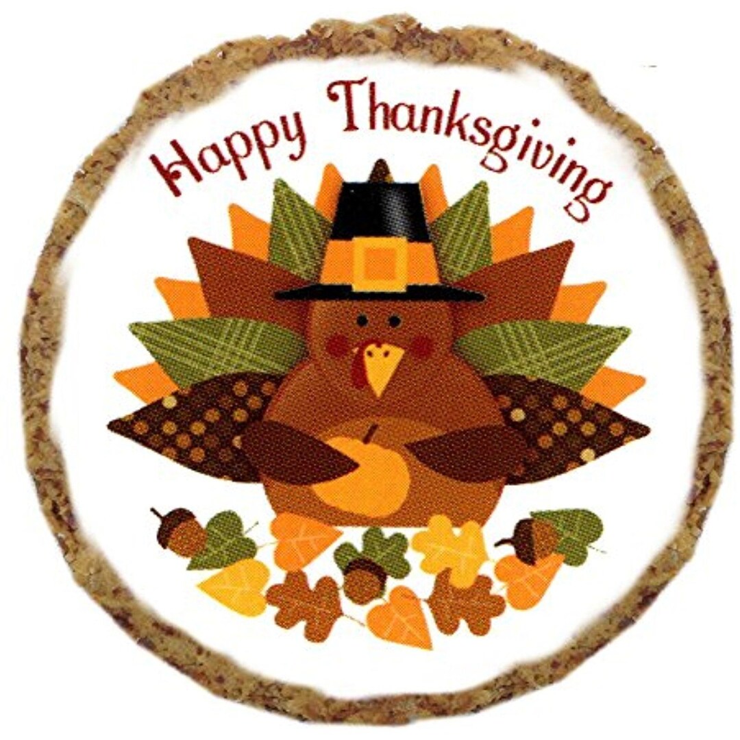 Happy Thanksgiving Turkey Edible Cookie Toppers Edible Image Customized ...