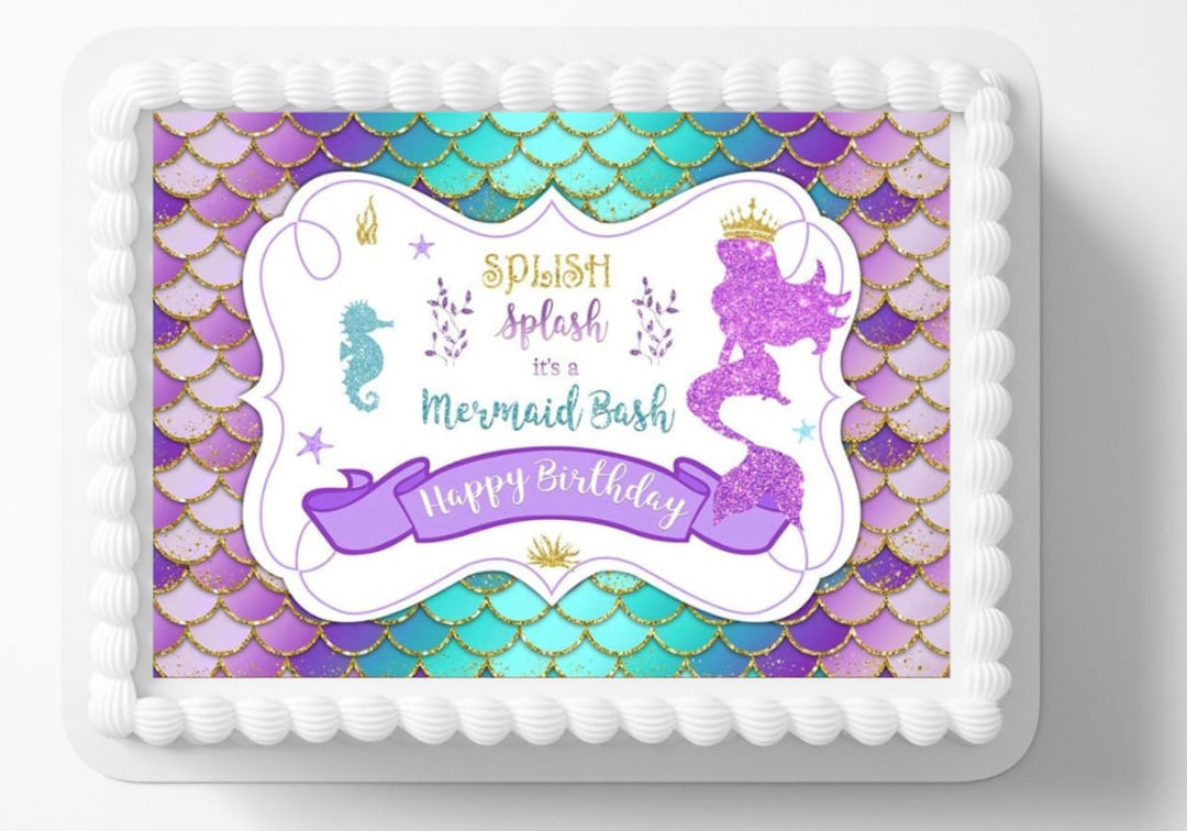 Mermaid Scales Mermaids Edible Image Party Pool Birthday Party Edible ...