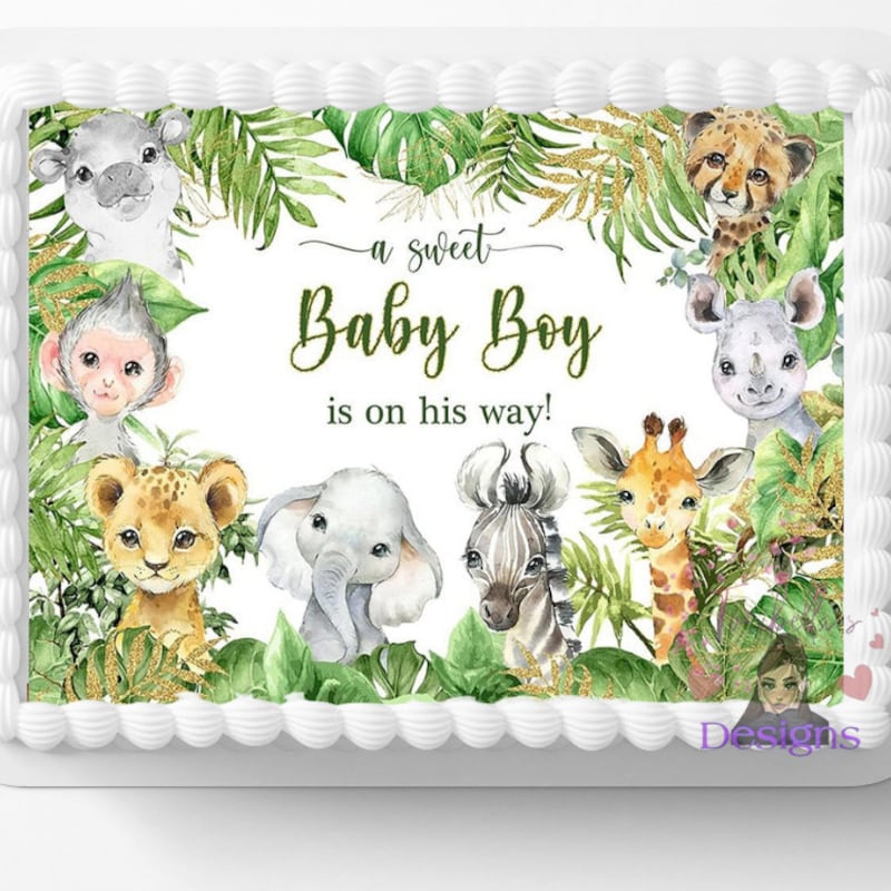 Blue Safari Cake Edible - Etsy