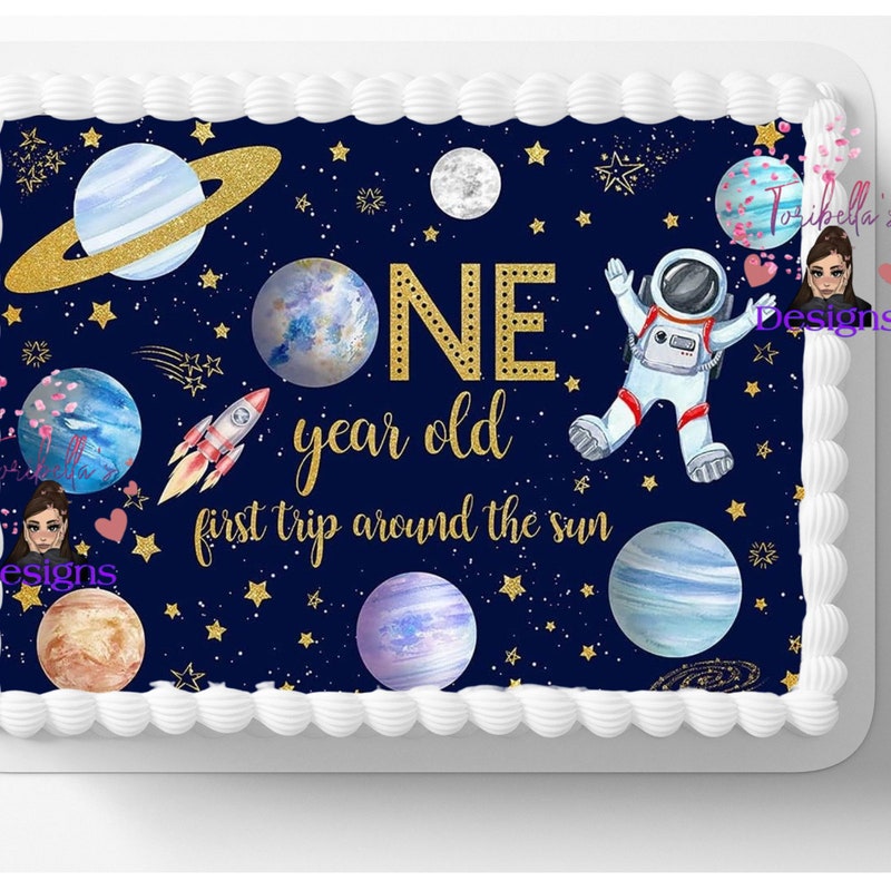 Space Edible Cake Decor - Etsy