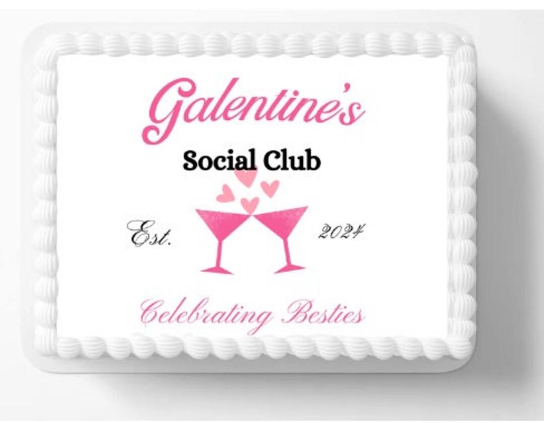 Galentines Cake Toppers Edible Image Girls Night Out Frosting Sheet ...