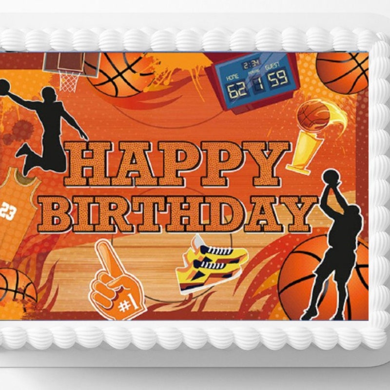 Basketball Cake Topper - Etsy