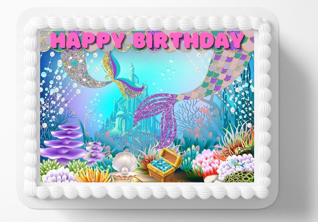 Mermaid Mermaids Tails Party Themed Pool Birthday Party Cake Topper ...