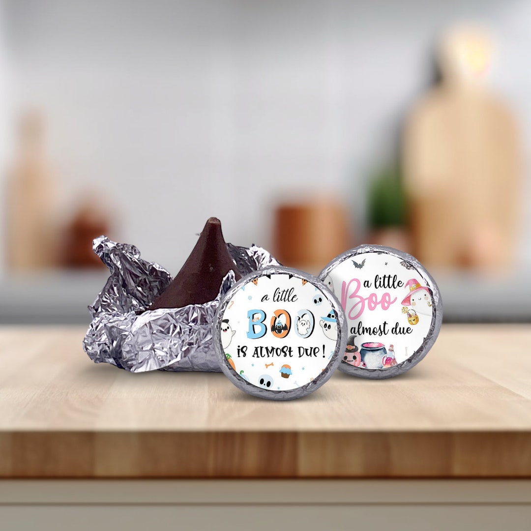 108 A Little Boo is Almost Due Personalized Baby Shower Chocolate Kiss ...