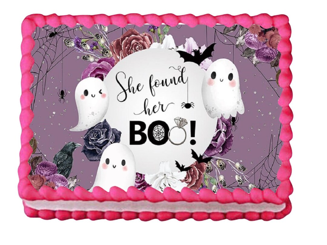 She Found Her Boo Edible Image Edible Bridal Shower Halloween Cake ...