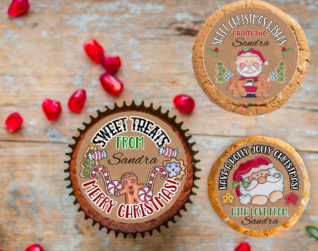 Personalized Christmas Fun Edible Precut Cookie or Cupcake Toppers ...