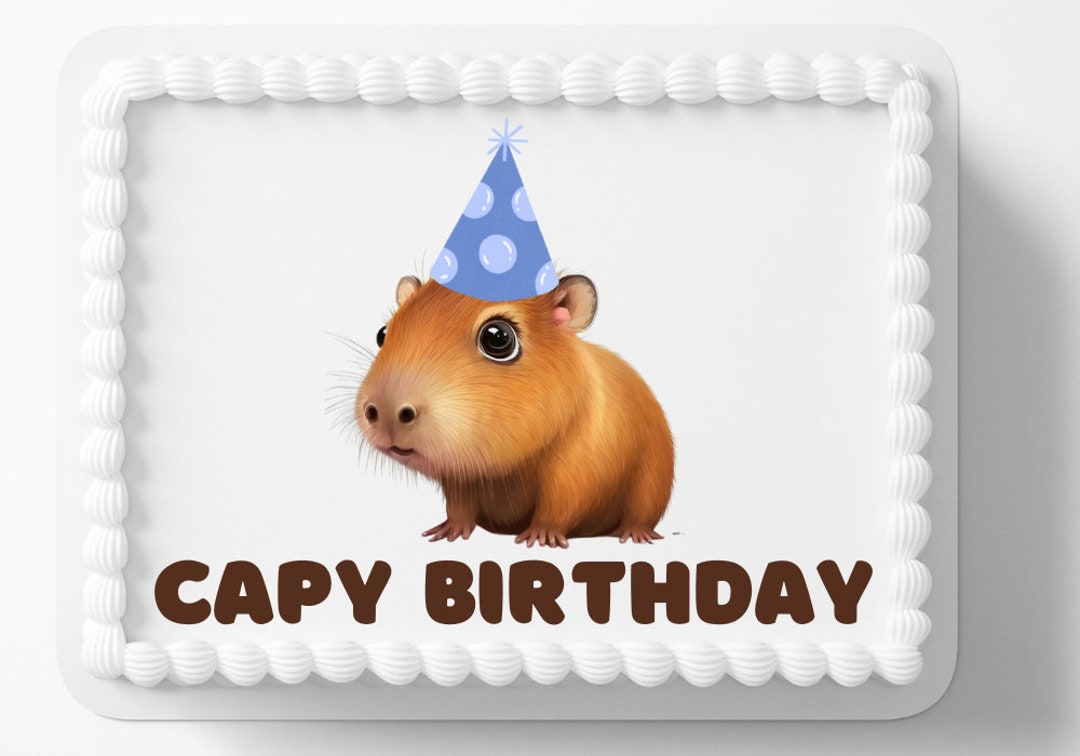 Capybara Animal Image Edible Cake Topper Frosting Sheets Funny Edible ...