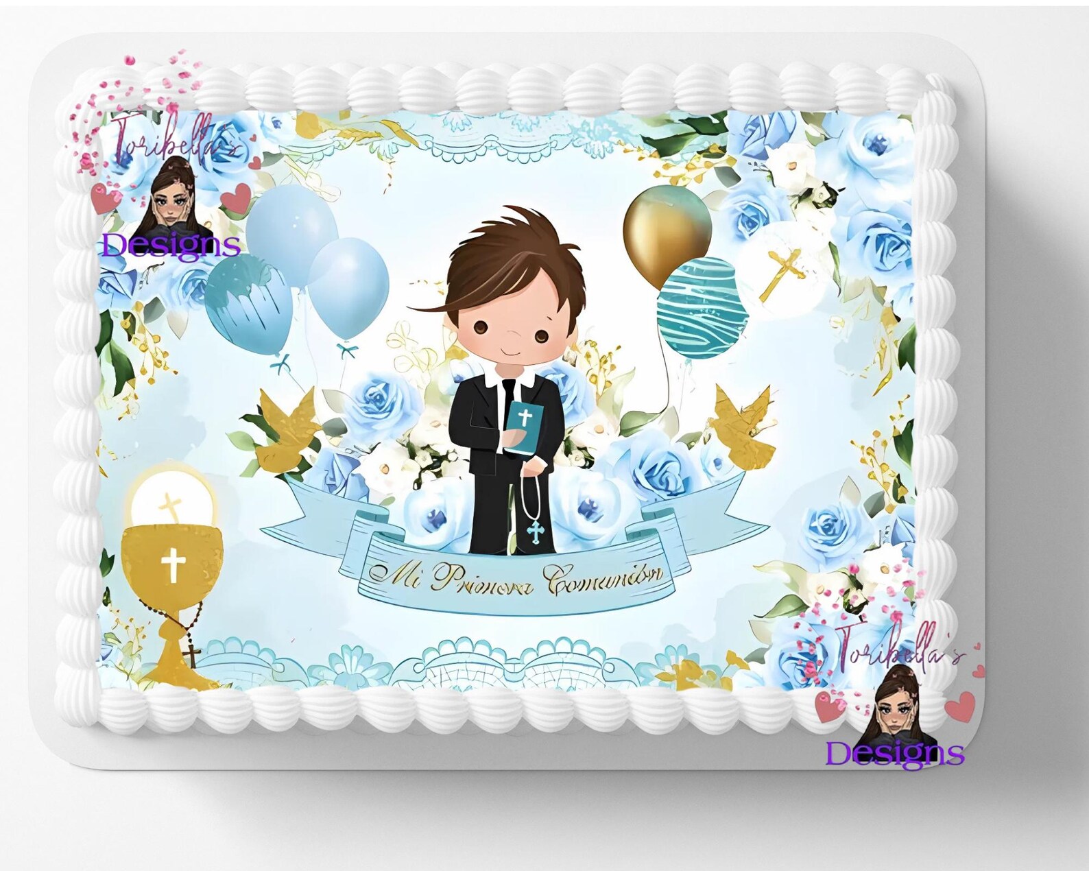Boy 1st First Communion Edible Image Religious Church Themed Party ...