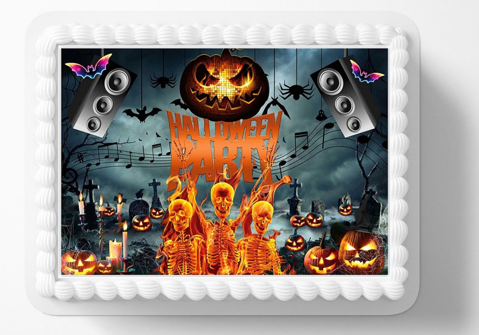 Halloween Design Image Edible Cake Topper Frosting Sheets Icing ...