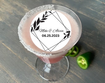 Monogram Edible Drink Cocktail Toppers Any Letter Theme Photo Beverage ...