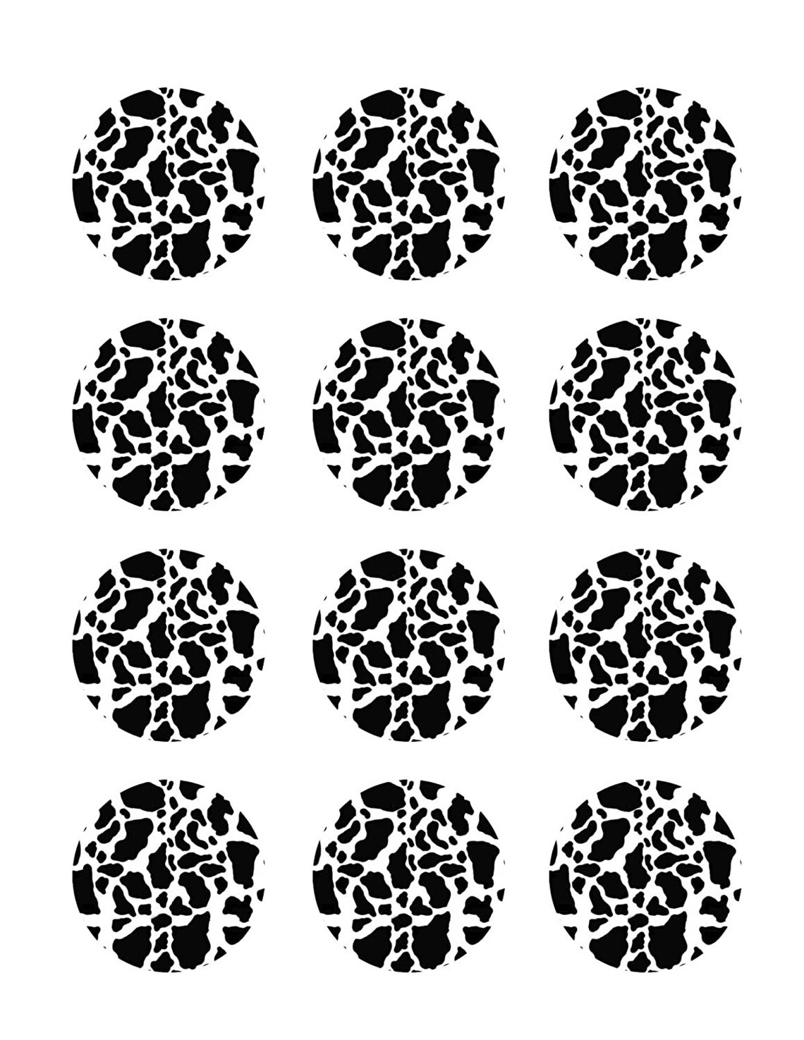 Cow Print Black & White Image Edible Cake Topper Frosting Sheets Icing ...