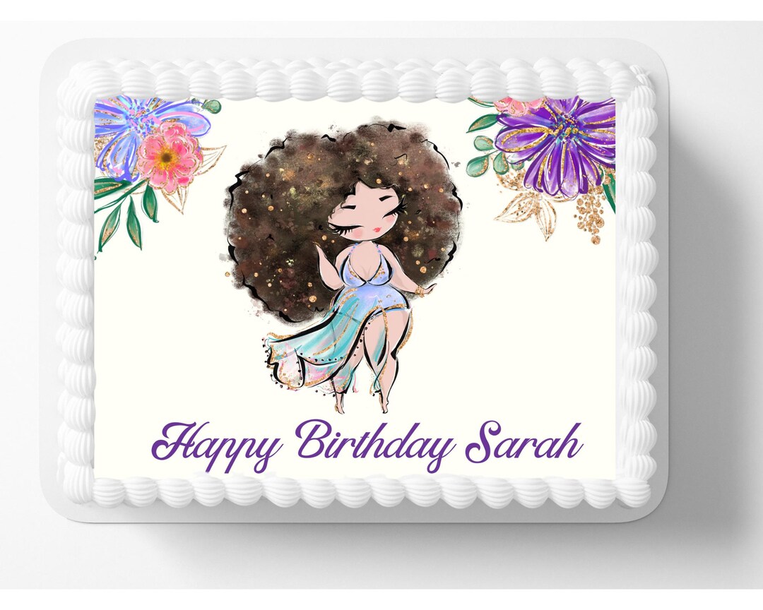 Pretty Full Figure Party Girl Thick Themed Edible Image Birthday Party ...