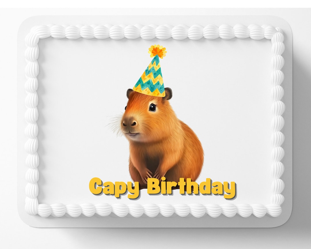 Capybara Animal Image Edible Cake Topper Frosting Sheets Funny Edible ...