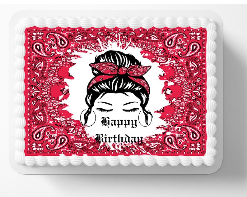 Pink Bandana Latina Girl Chola Lowrider Chicana Edible Image Birthday ...
