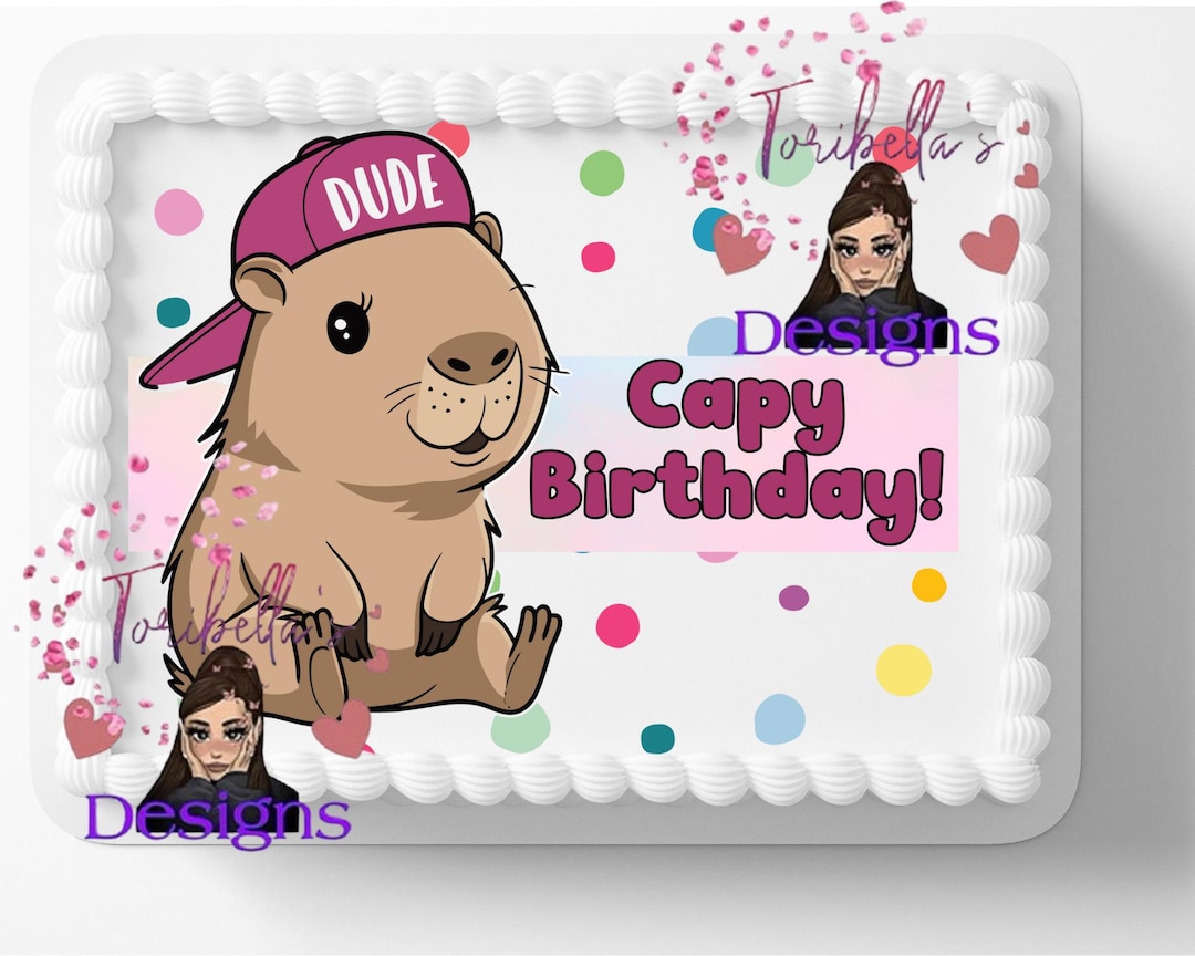 Teen Capybara Capy Birthday Edible Image Themed Edible Birthday Party ...