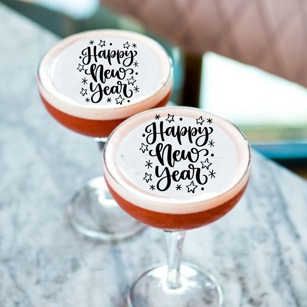 Happy New Years Edible Drink Cocktail Toppers Edible Funny Image ...