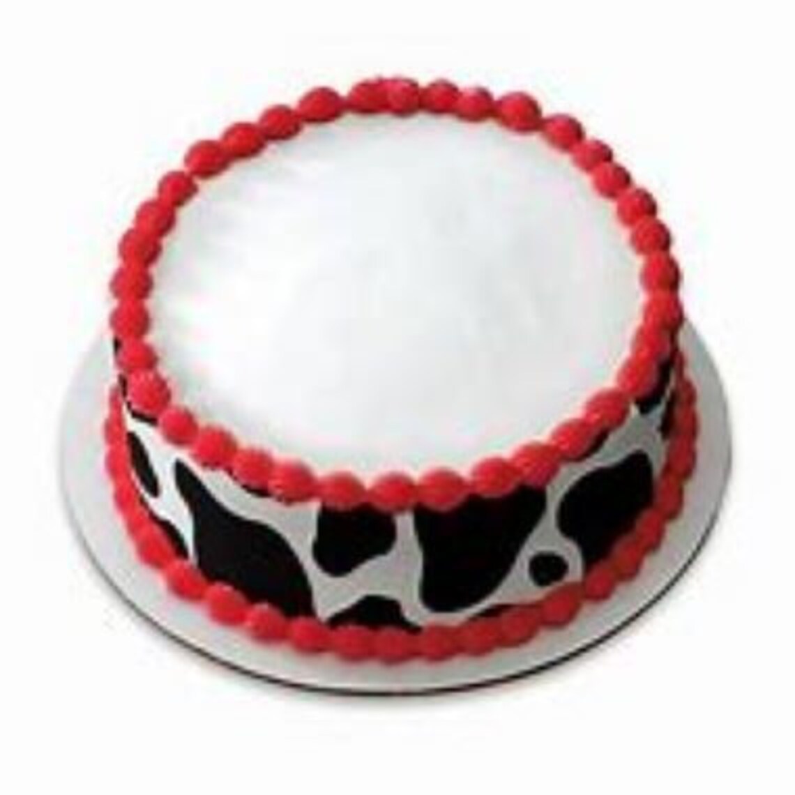 Cow Print Black & White Image Edible Cake Topper Frosting Sheets Icing ...