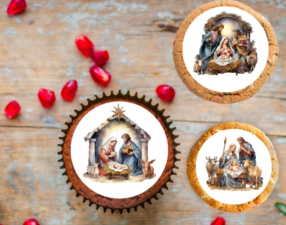 Nativity Christmas Edible Precut Cookie/cupcake Toppers Edible Image ...