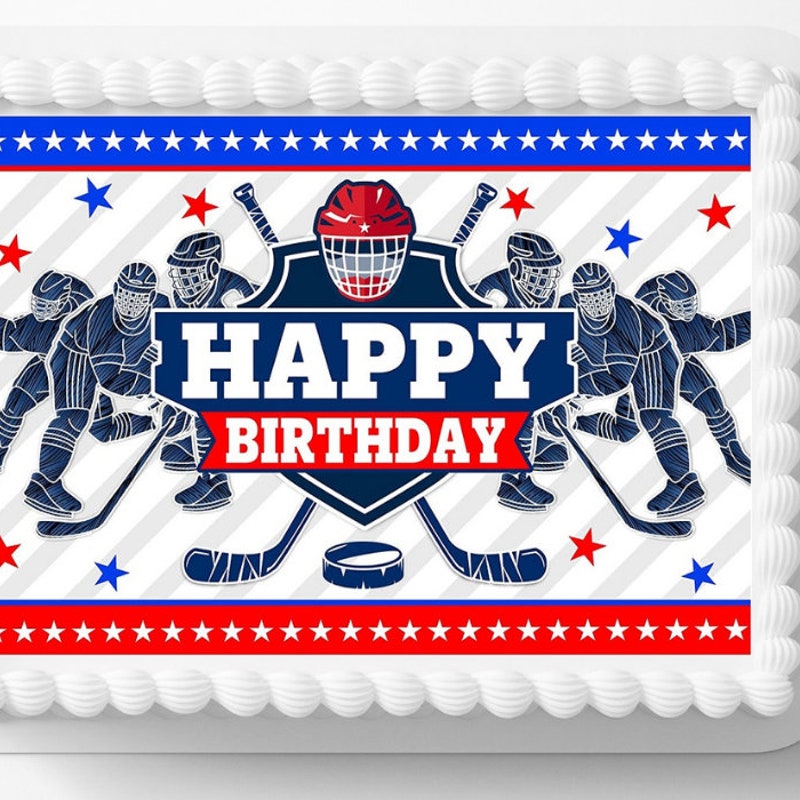 Hockey Cake Topper - Etsy