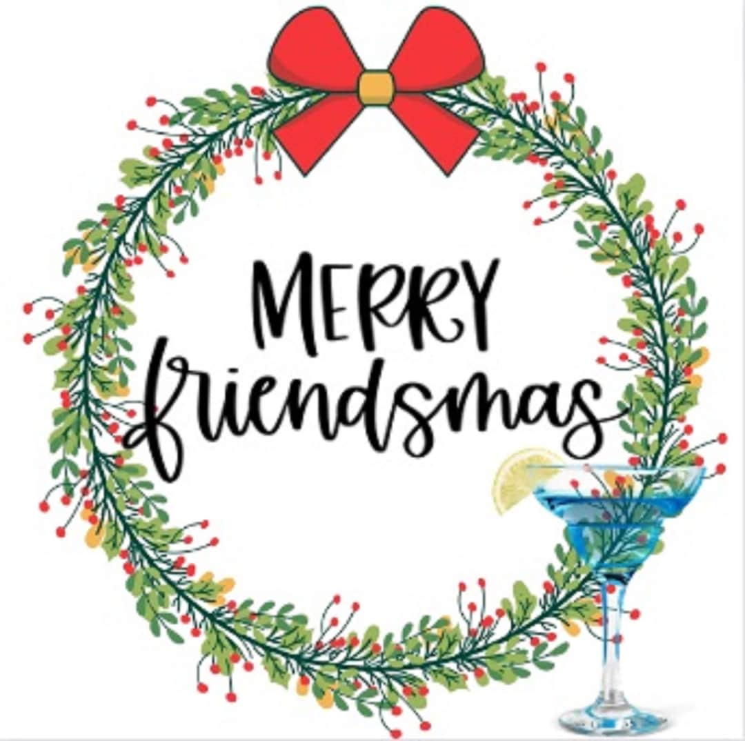 Merry Friendsmas Edible Drink Christmas Cocktail Toppers Photo Edible ...