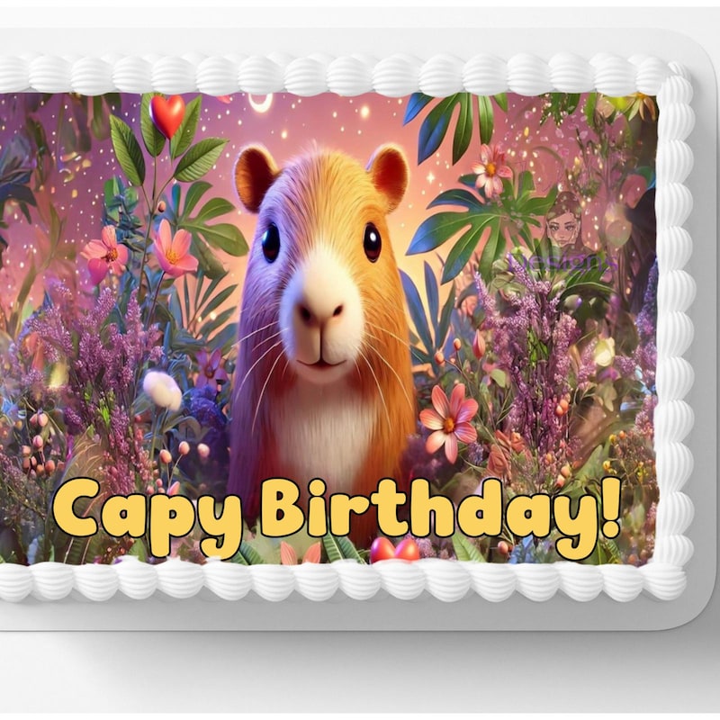 Capybara Cake Topper Girls - Etsy