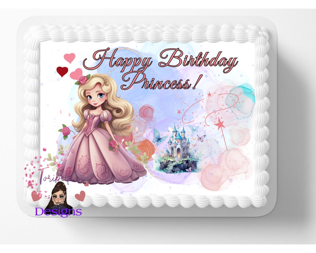 Sleeping Princess Edible Image, Birthday Party, Customized Personalized ...