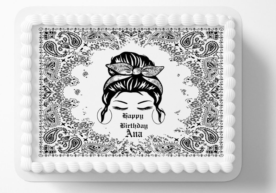Bandana Latina Girl Chola Lowrider Chicana Edible Image Birthday Cake ...