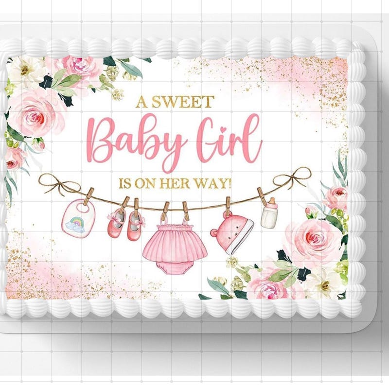 Baby Girl Edible Sticker - Etsy