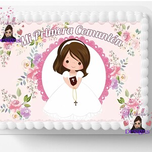 Girl 1st First Communion Edible Image Religious Church Themed Party ...