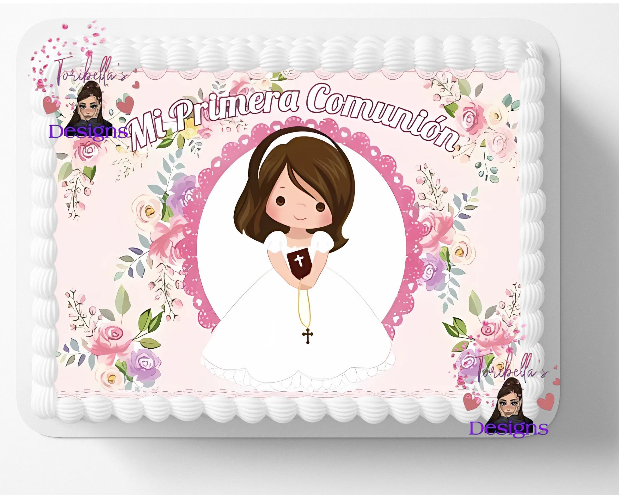 Girl 1st First Communion Edible Image Religious Church Themed Party ...