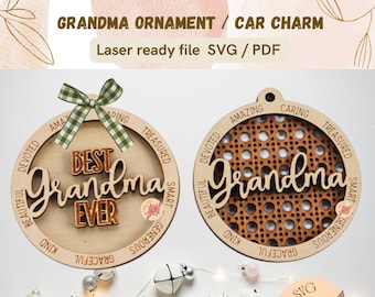 Grandma Ornament Svg, Grandma's Shining Lights, Grandchildren Ornament ...