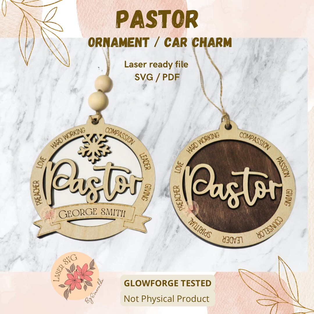 Pastor Ornament SVG Laser File: Thank You Gift (digital Download) - Etsy