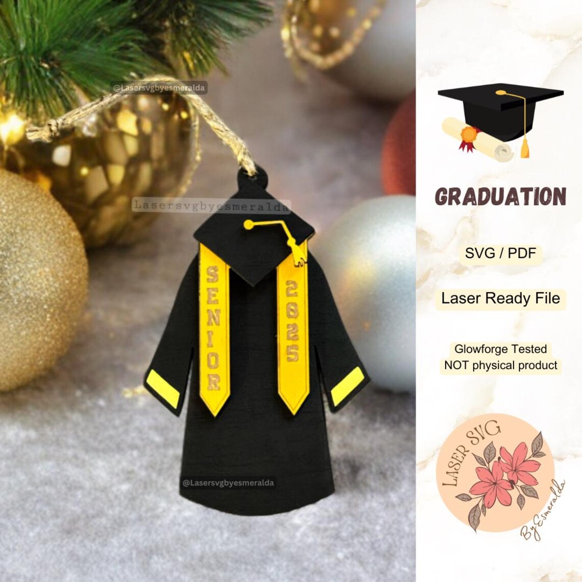 2026 Graduation Ornament, Laser Cut SVG/PDF File, Senior Name Tag - Etsy